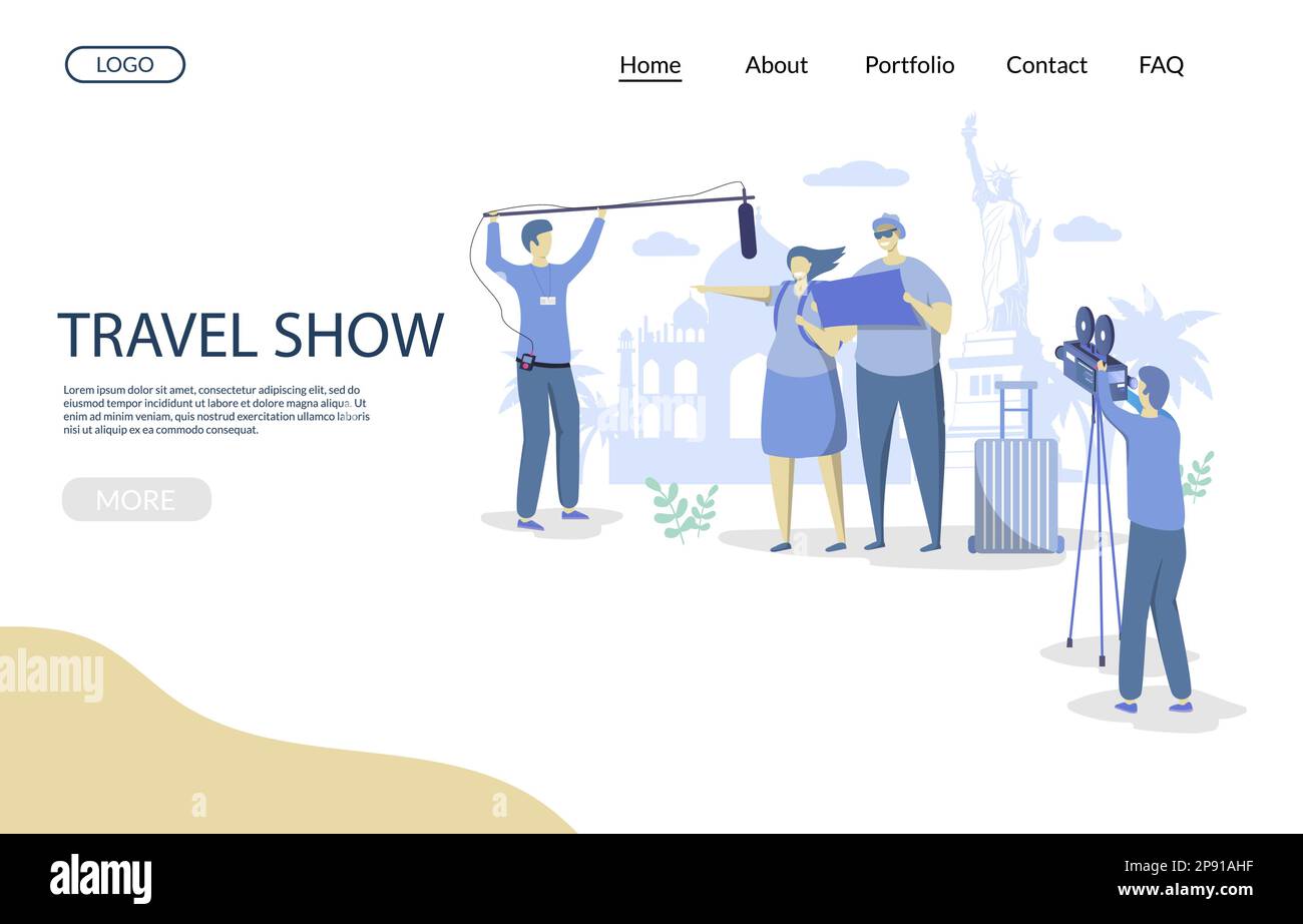 Travel show vector website landing page design template Stock Vector ...