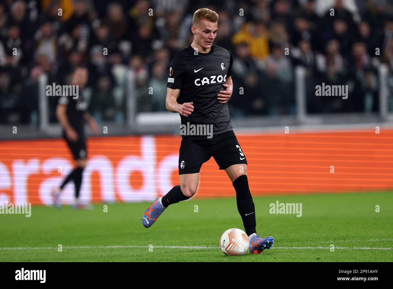 Philipp Lienhart of Sc Freiburg controls the ball during the Uefa ...