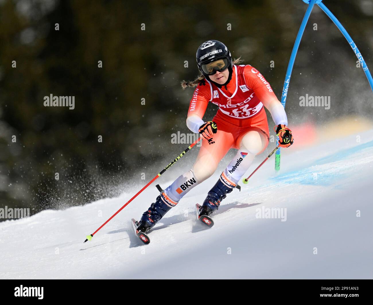 YEAR 20230310 Andrea Ellenberger, Switzerland, during the first race in the giant slalom ...