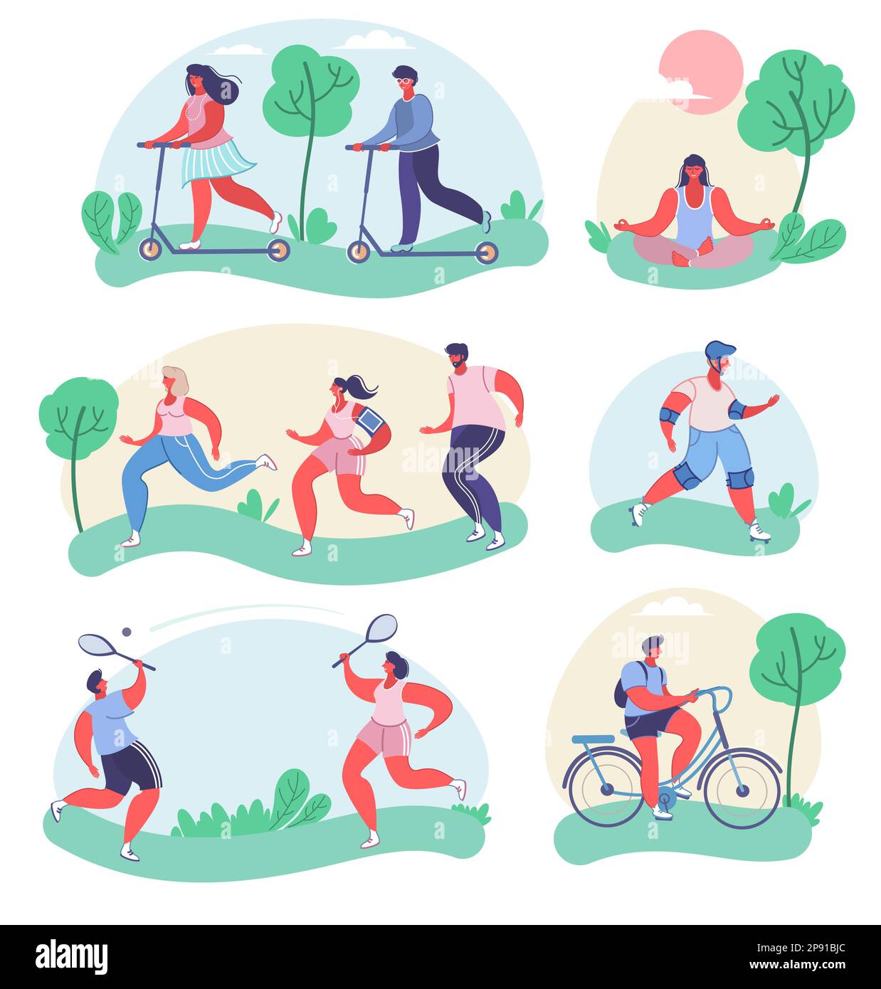 People doing sports, vector flat isolated illustration Stock Vector ...