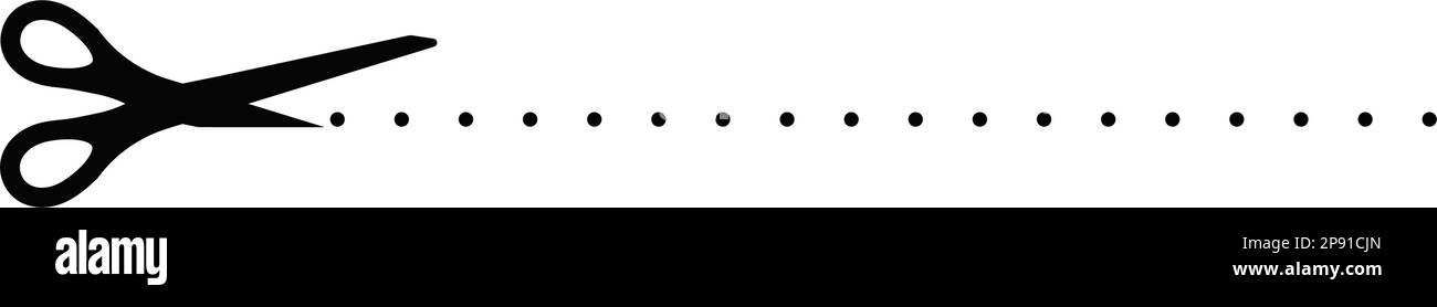 Scissors cut here dotted line mark icon Stock Vector Image & Art - Alamy