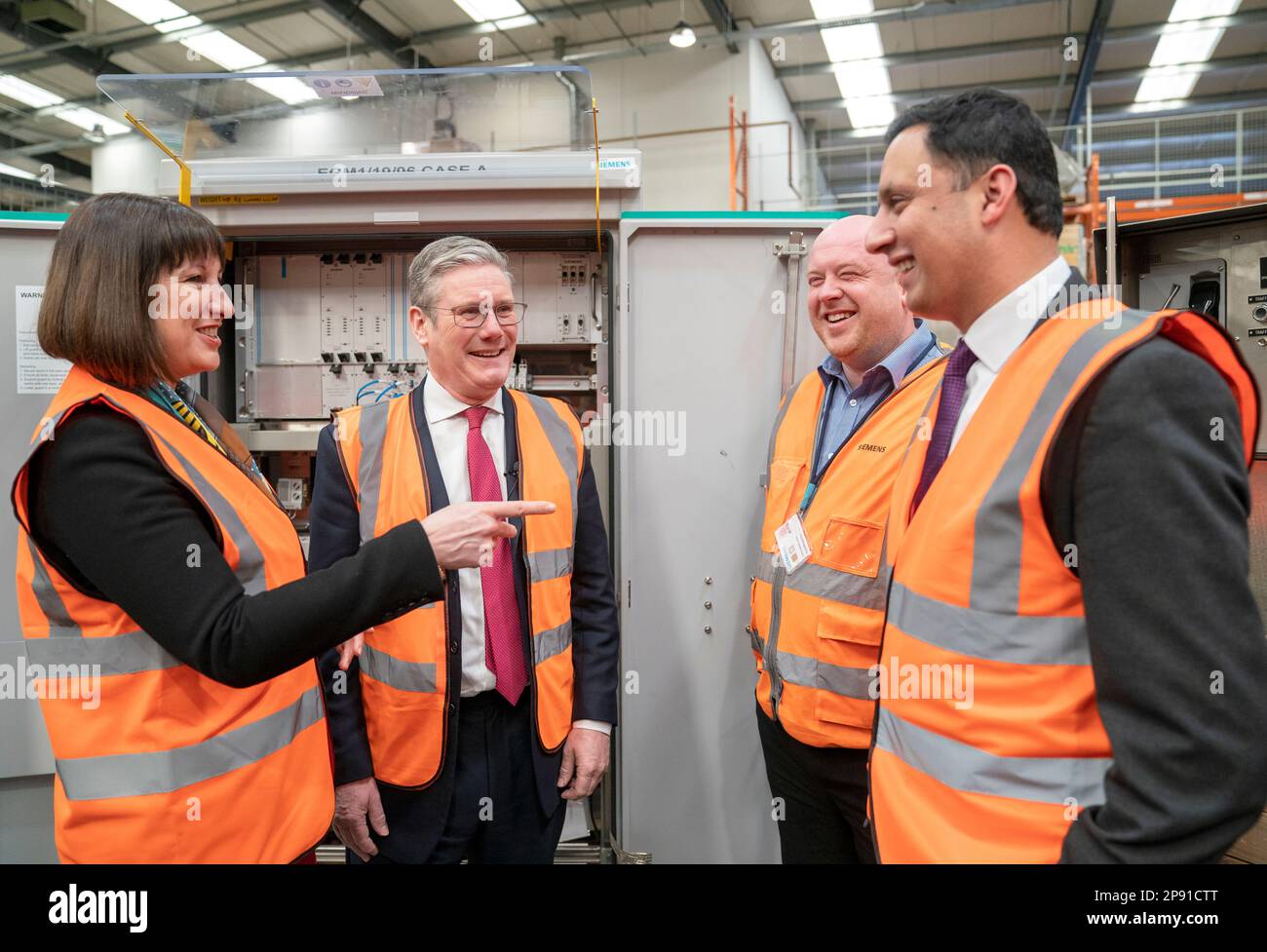 Labour leader Keir Starmer, Shadow chancellor Rachel Reeves (left) and Scottish Labour leader ...