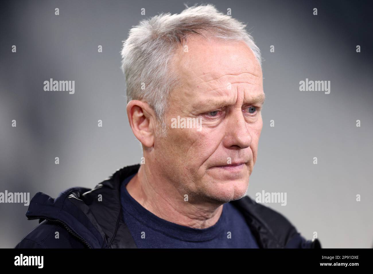 Christian Streich, head coach of Sc Freiburg looks on during the UEFA ...