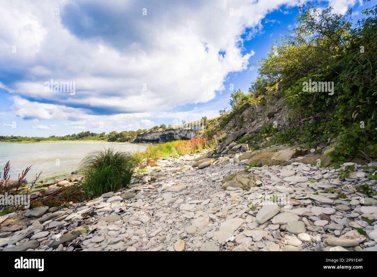 Coastline Hoburgen Gotland Limestone beach Stock Photo - Alamy