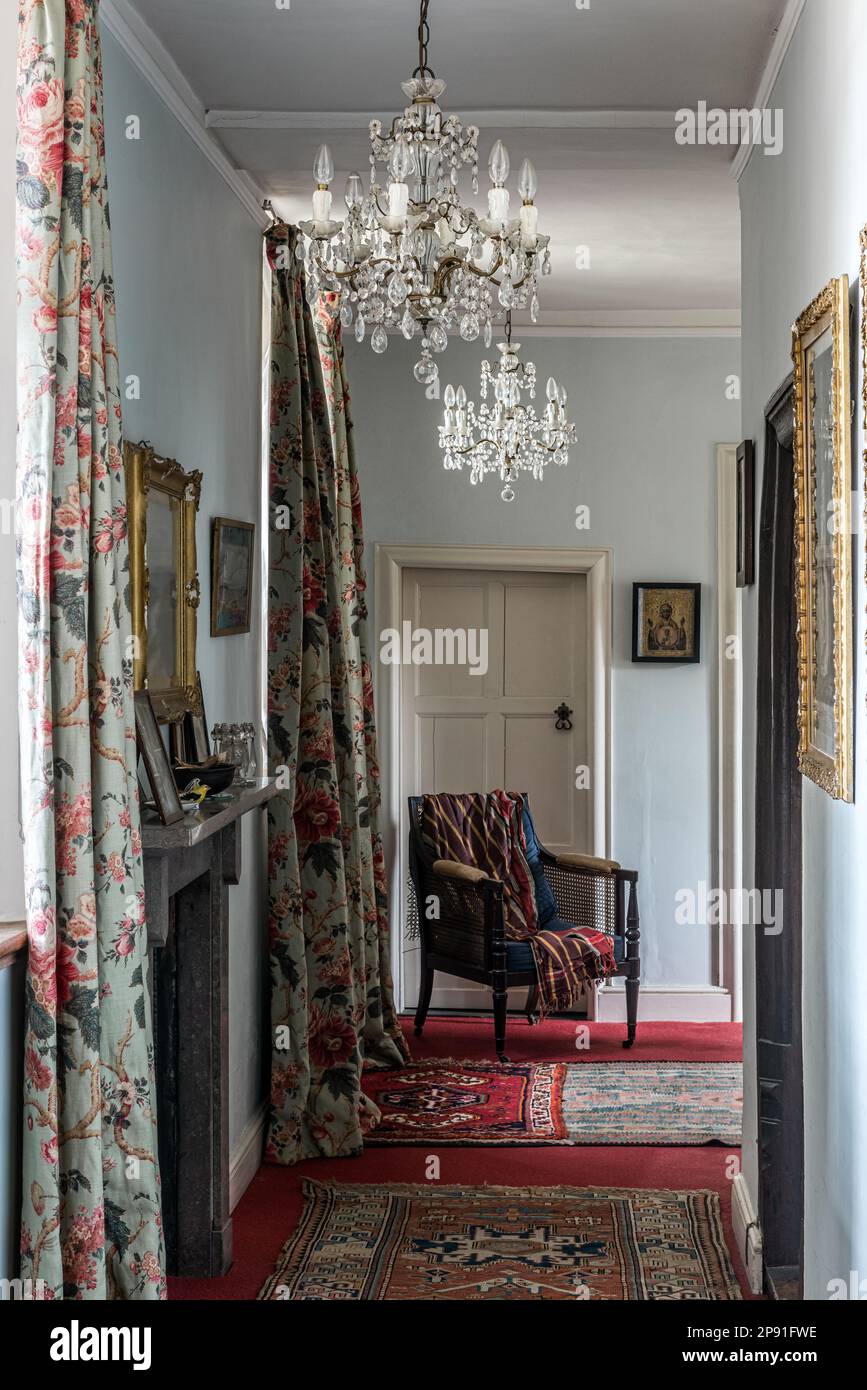 Crystal chandelier with walls in 'Teresa's Green' and fabric from ...
