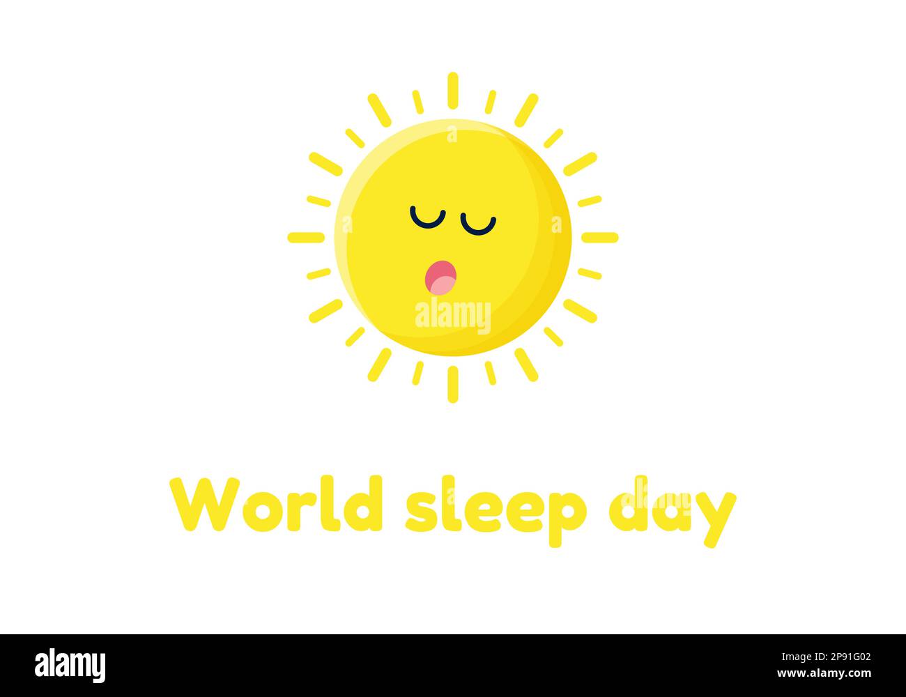 World sleep day. Sleeping sun icon. White background. Vector ...