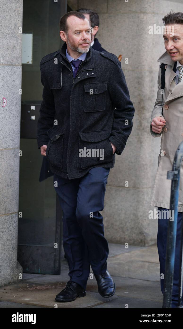 James Jardine leaving the Old Bailey in London after the charges have ...