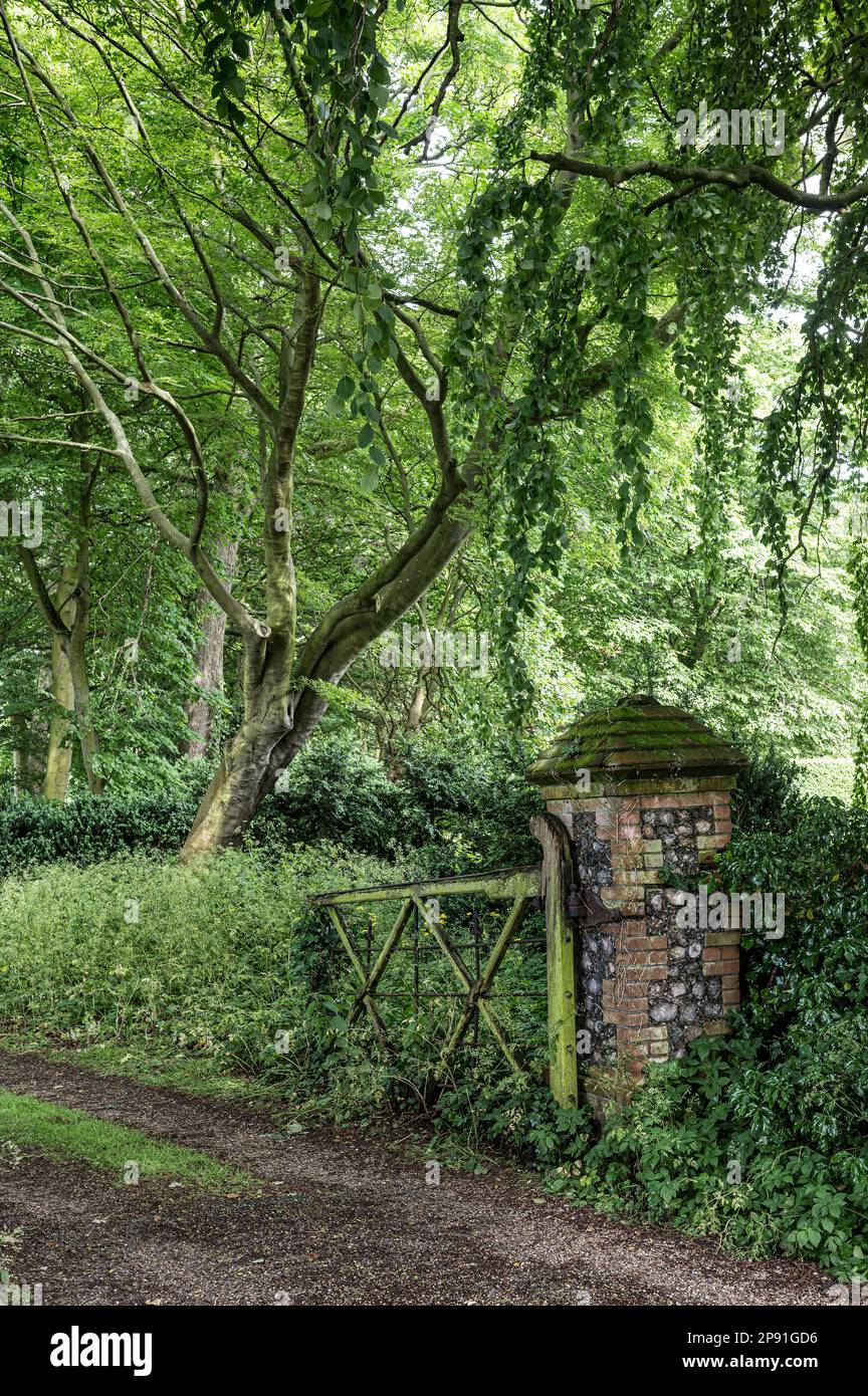 Original gate at Wiveton Hall 17th century Jacobean manor house ...