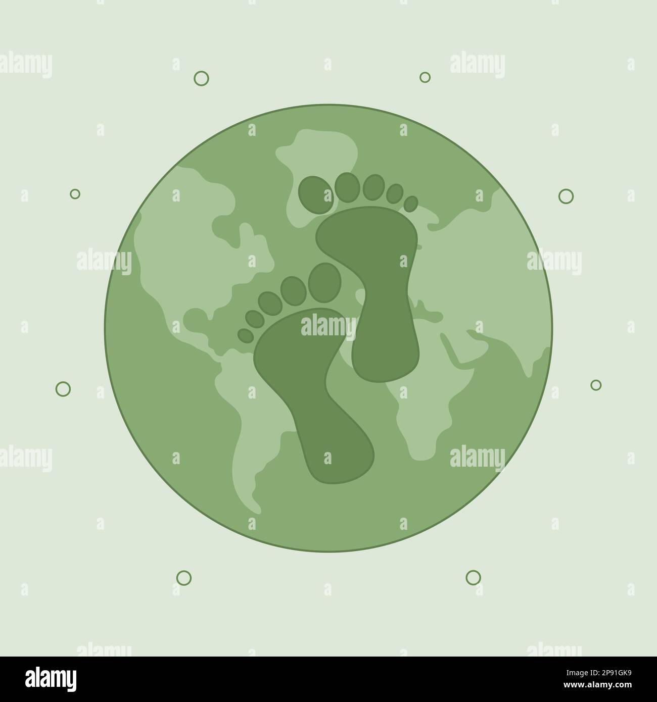 CO2 carbon footprint concept with a globe. Human impact on earth ...