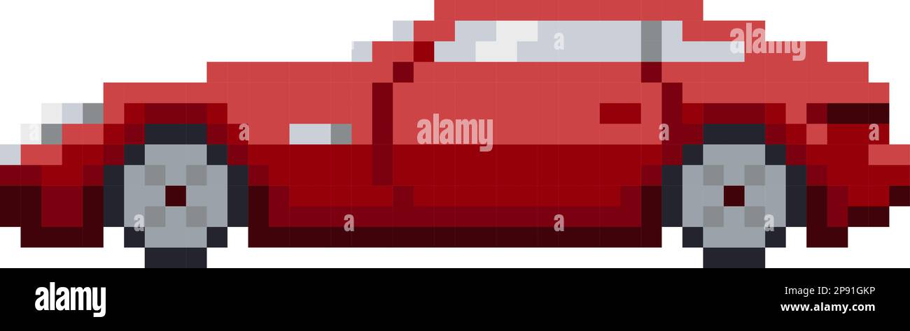 Illustration of red sport car in pixel art style Stock Vector Image ...