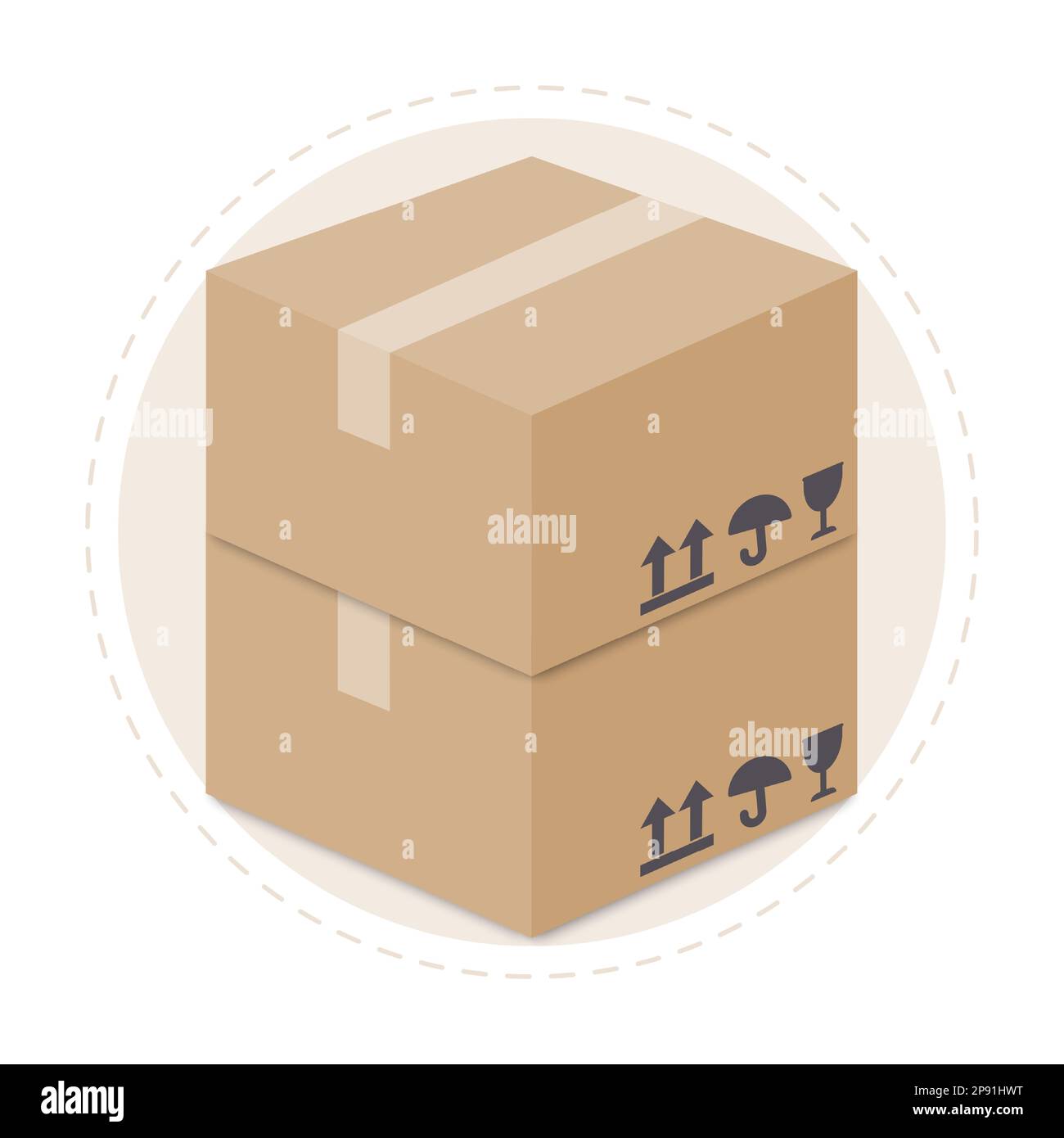 Closed delivery boxes on top of each other. Isolated objects. Vector ...