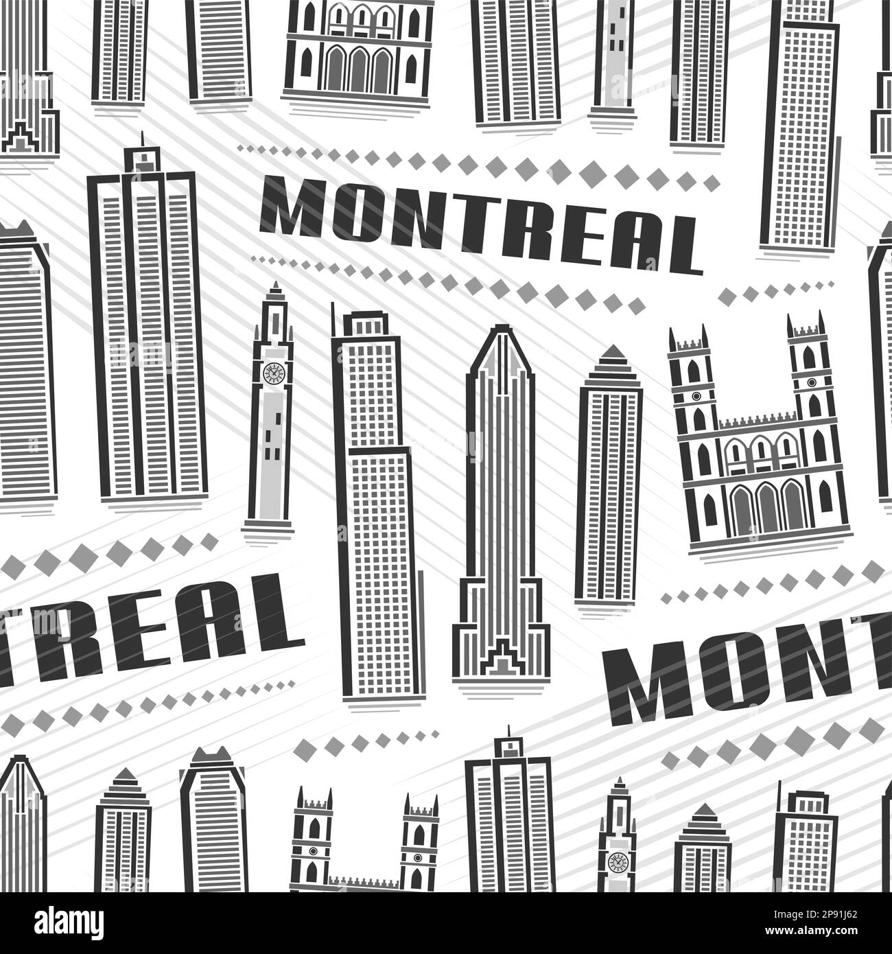 Vector Montreal Seamless Pattern, repeating background with ...