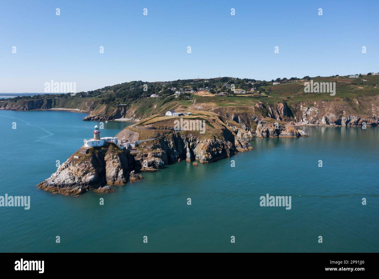 Howth, co. Dublin / Ireland - September 2020 : Aerial view of The Baily ...