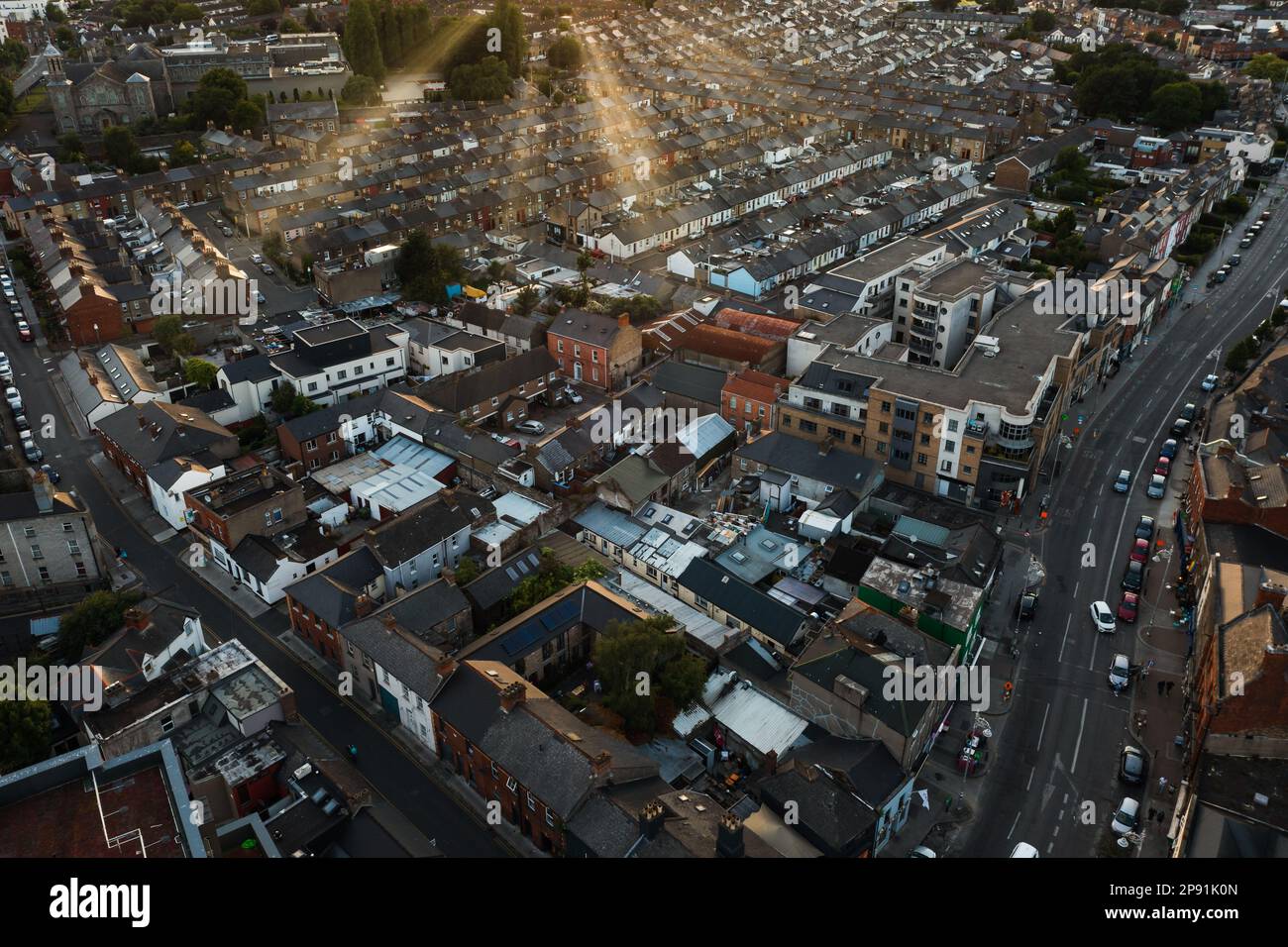 Dublin, Ireland : Aerial view of Dublin city Stoneybatter and ...