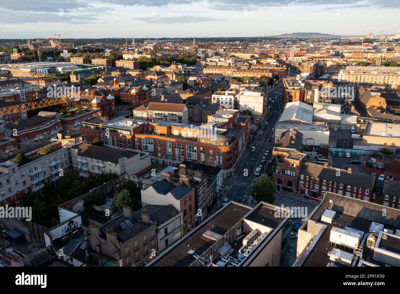 Dublin, Ireland : Aerial view of Dublin city Stoneybatter and ...