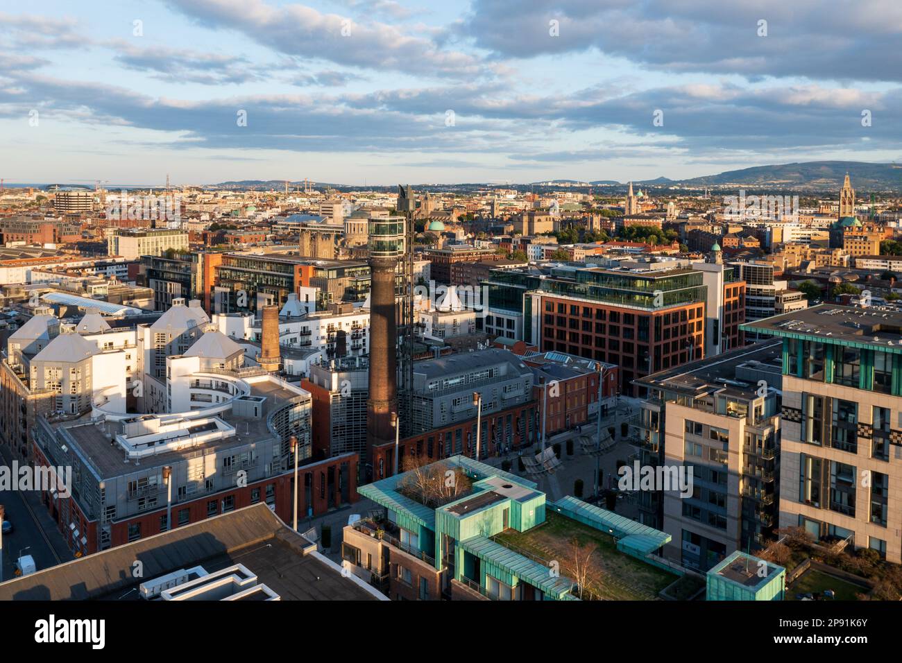 Dublin, Ireland : Aerial view of Dublin city Stoneybatter and ...