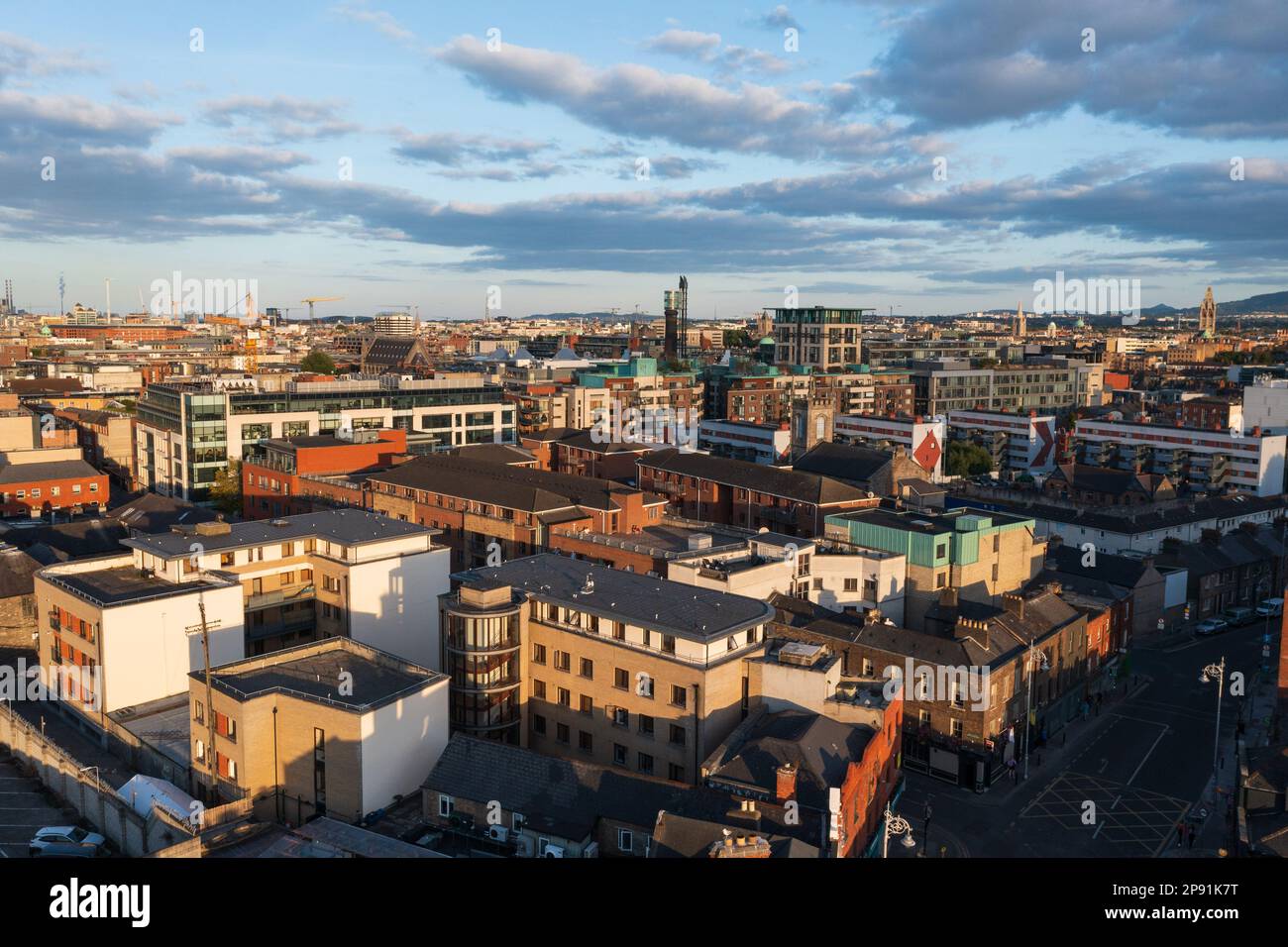 Dublin, Ireland : Aerial view of Dublin city Stoneybatter and ...