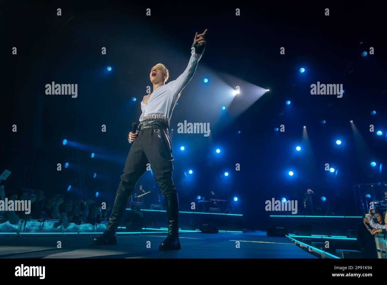 'Moscow. Singer SHAMAN (Yaroslav Dronov) performs at a solo concert at ...