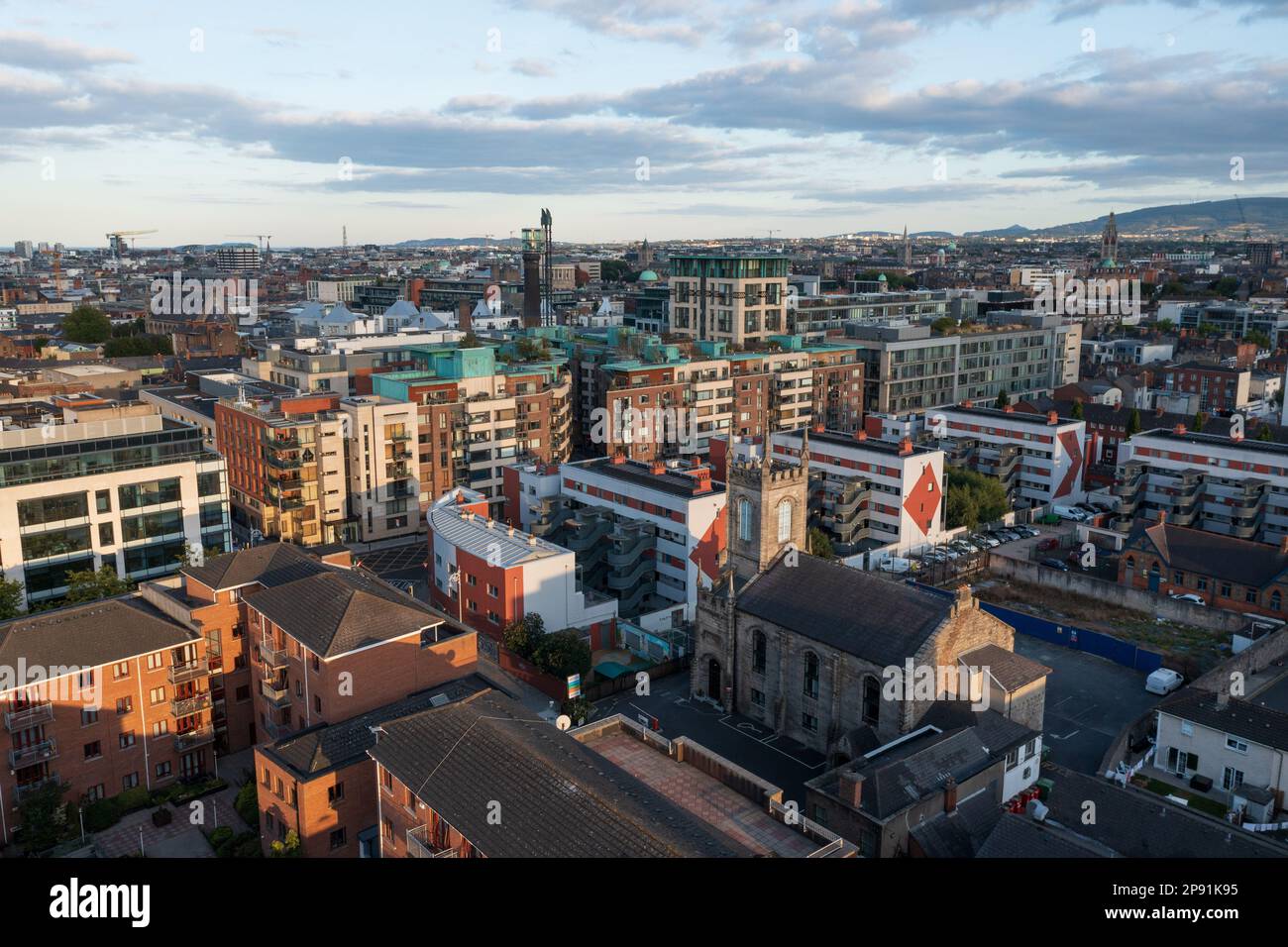 Dublin, Ireland : Aerial view of Dublin city Stoneybatter and ...