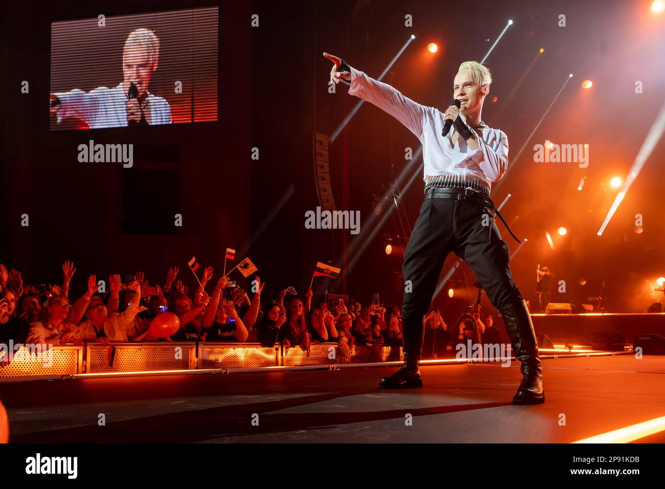 'Moscow. Singer SHAMAN (Yaroslav Dronov) performs at a solo concert at ...