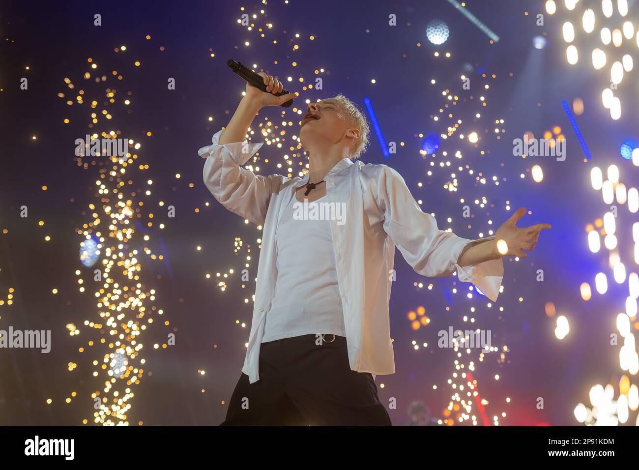 'Moscow. Singer SHAMAN (Yaroslav Dronov) performs at a solo concert at ...
