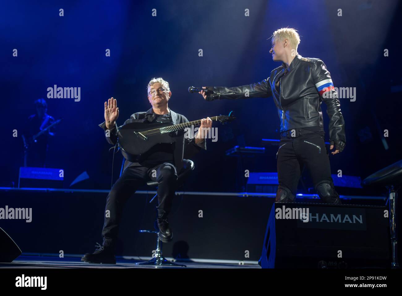 'Moscow. Singer Shaman (Yaroslav Dronov) with his father Yuri Dronov ...