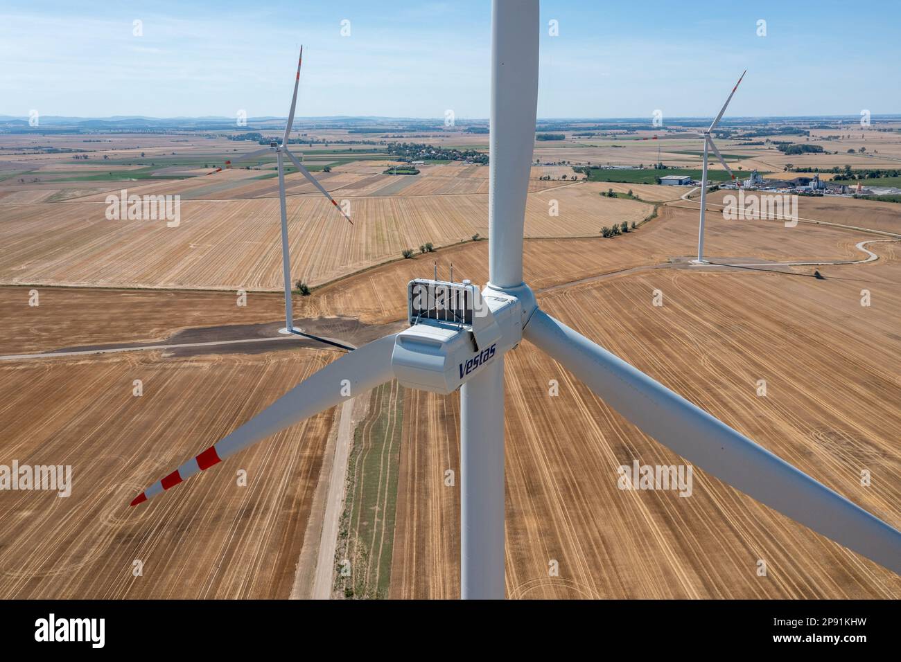 Lower Silesia, Poland: Kostomłoty Wind Farm owned by Polenergia located nearby city of Wrocław ...