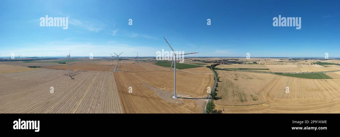 Lower Silesia, Poland: Kostomłoty Wind Farm owned by Polenergia located nearby city of Wrocław ...