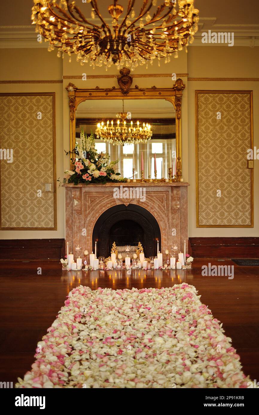 A stunning interior decorating idea featuring a grand fireplace adorned ...