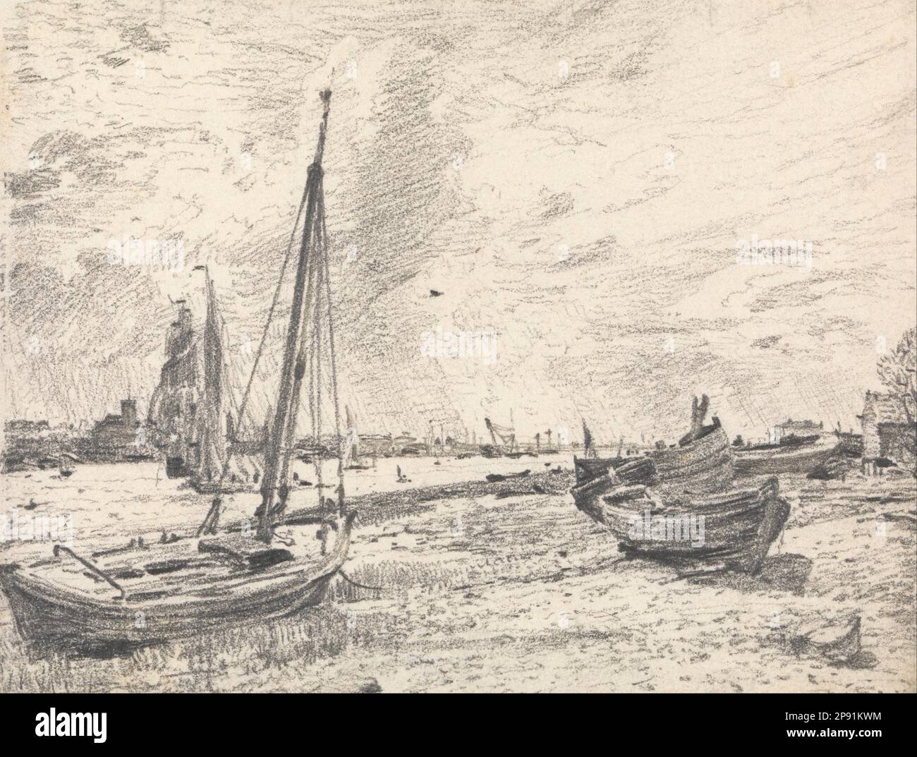 Shipping on the Thames circa 1818 by John Constable Stock Photo - Alamy