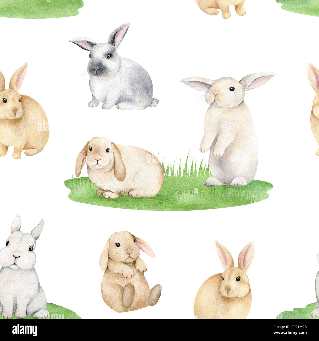 Watercolor rabbits hi-res stock photography and images - Alamy