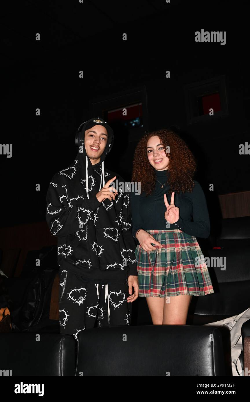 London, UK. 9th March 2023. Amazing Arabella and JD The Kid inside Vue ...