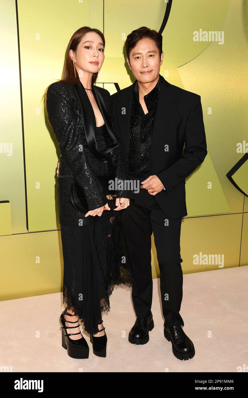 WEST HOLLYWOOD, CALIFORNIA - MARCH 09: (L-R) Lee Min-jung and Lee Byung ...