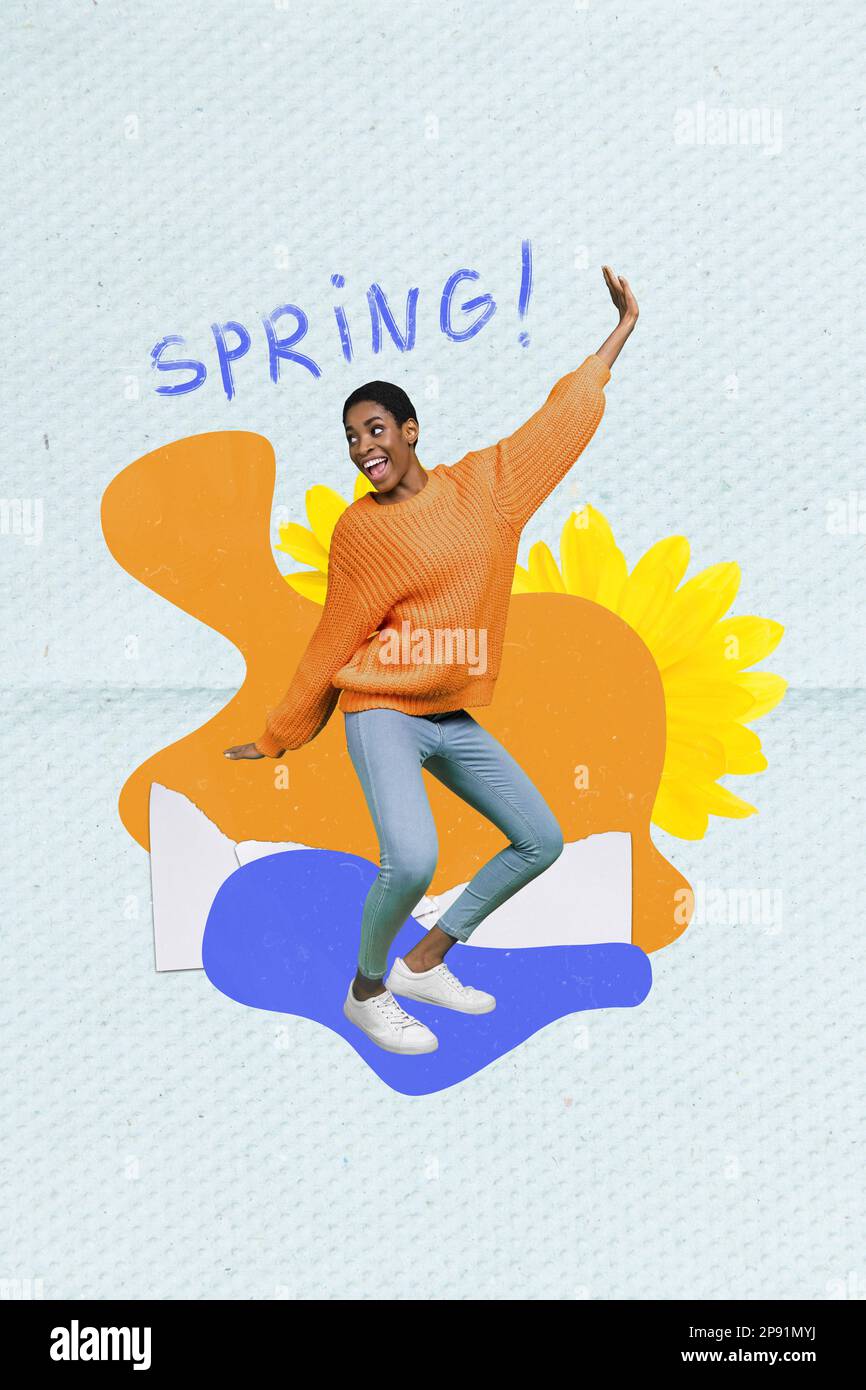 Vertical collage image of excited positive person enjoy dancing ...