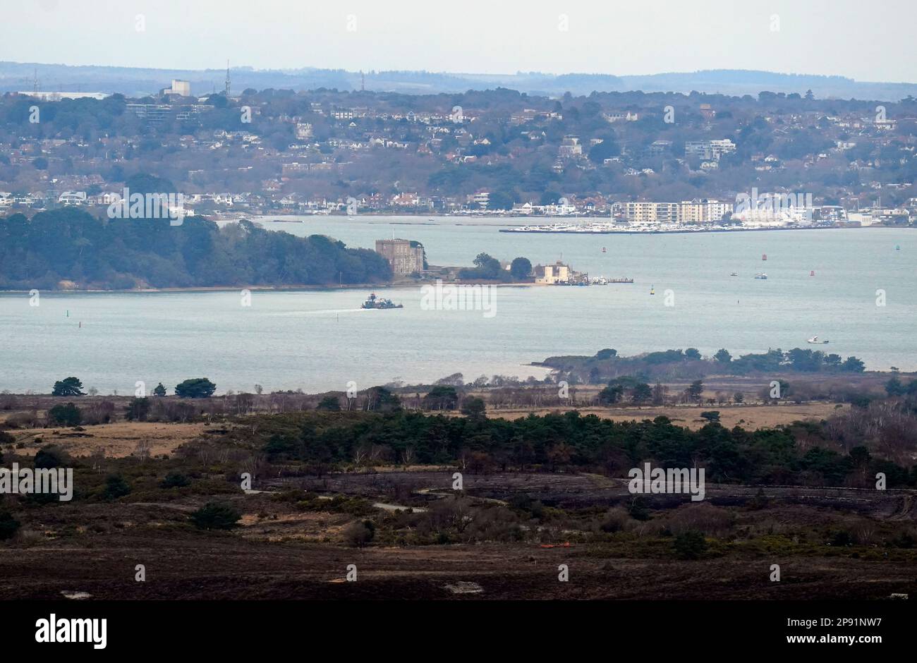 A view of Brownsea Castle on Brownsea Island in Dorset. Originally a ...