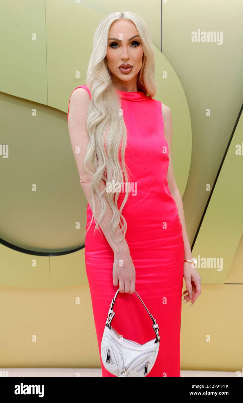 attends at the Versace FW23 Show held at the Pacific Design Center in ...