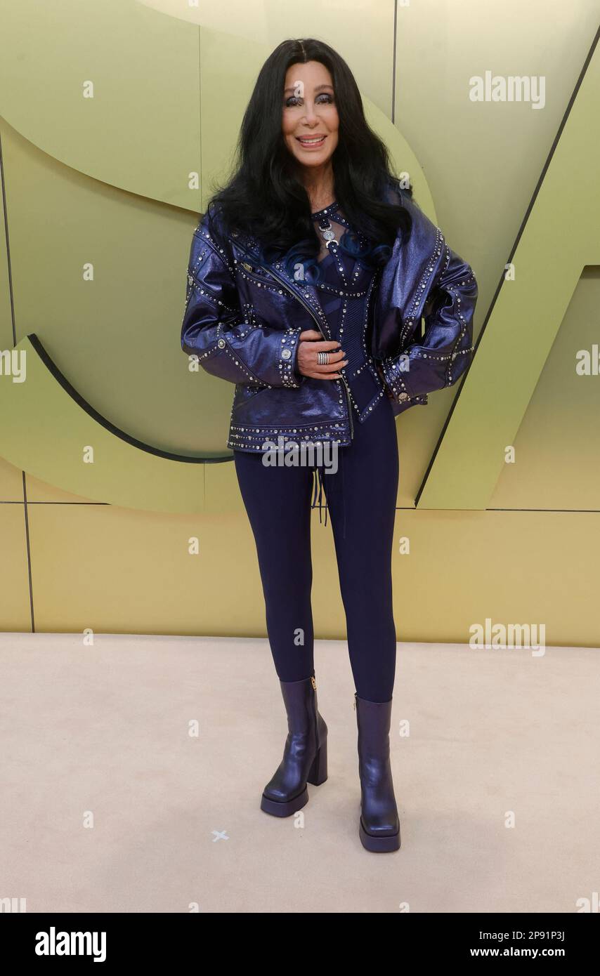 Cher attends at the Versace FW23 Show held at the Pacific Design Center ...