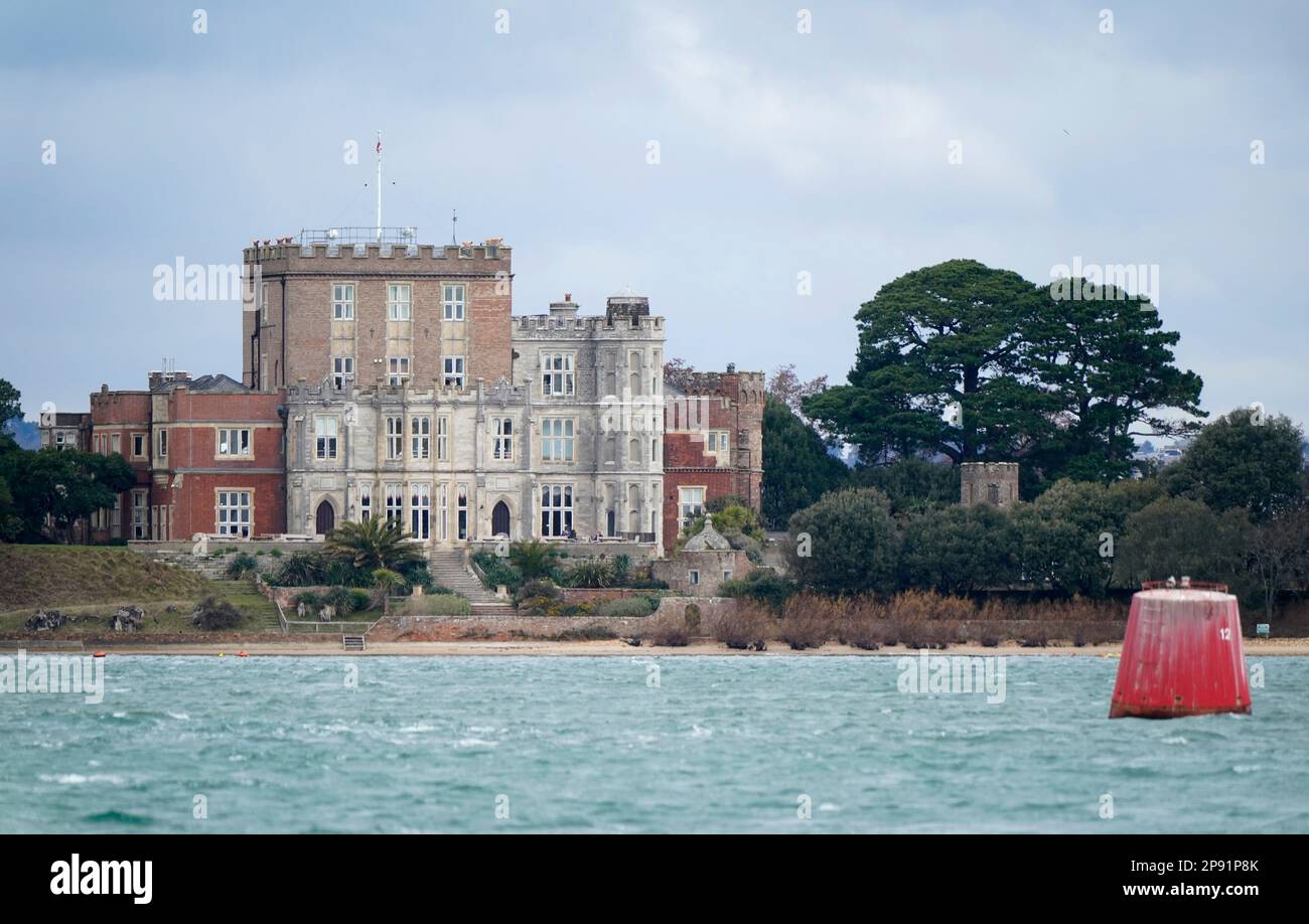 A view of Brownsea Castle on Brownsea Island in Dorset. Originally a ...