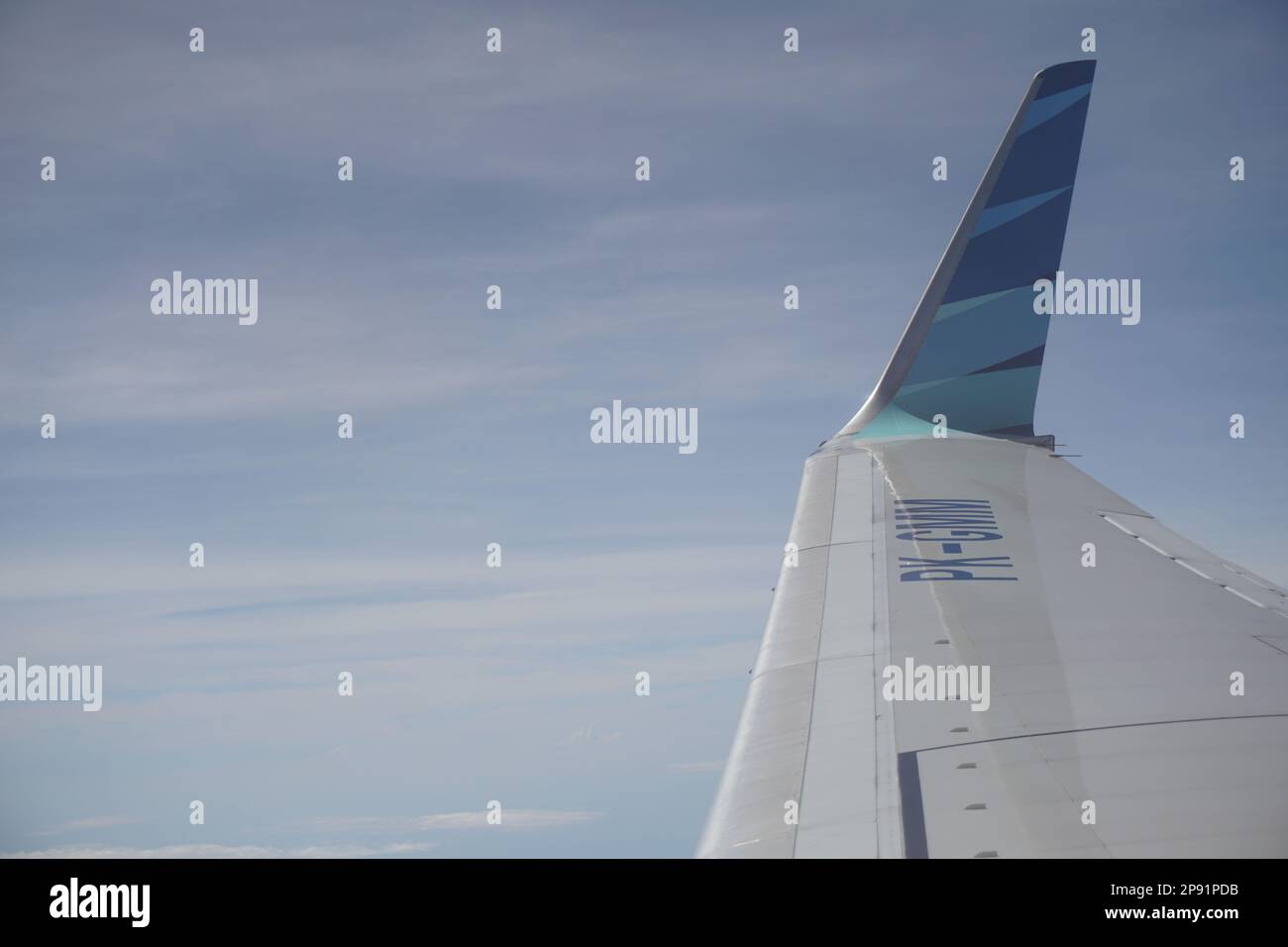 Airplane Winglet above the sky Stock Photo - Alamy