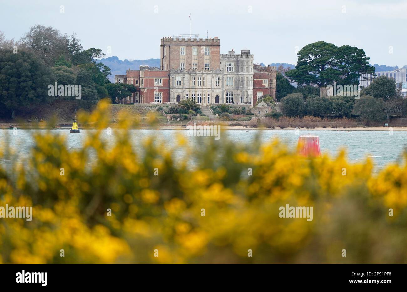 A view of Brownsea Castle on Brownsea Island in Dorset. Originally a ...