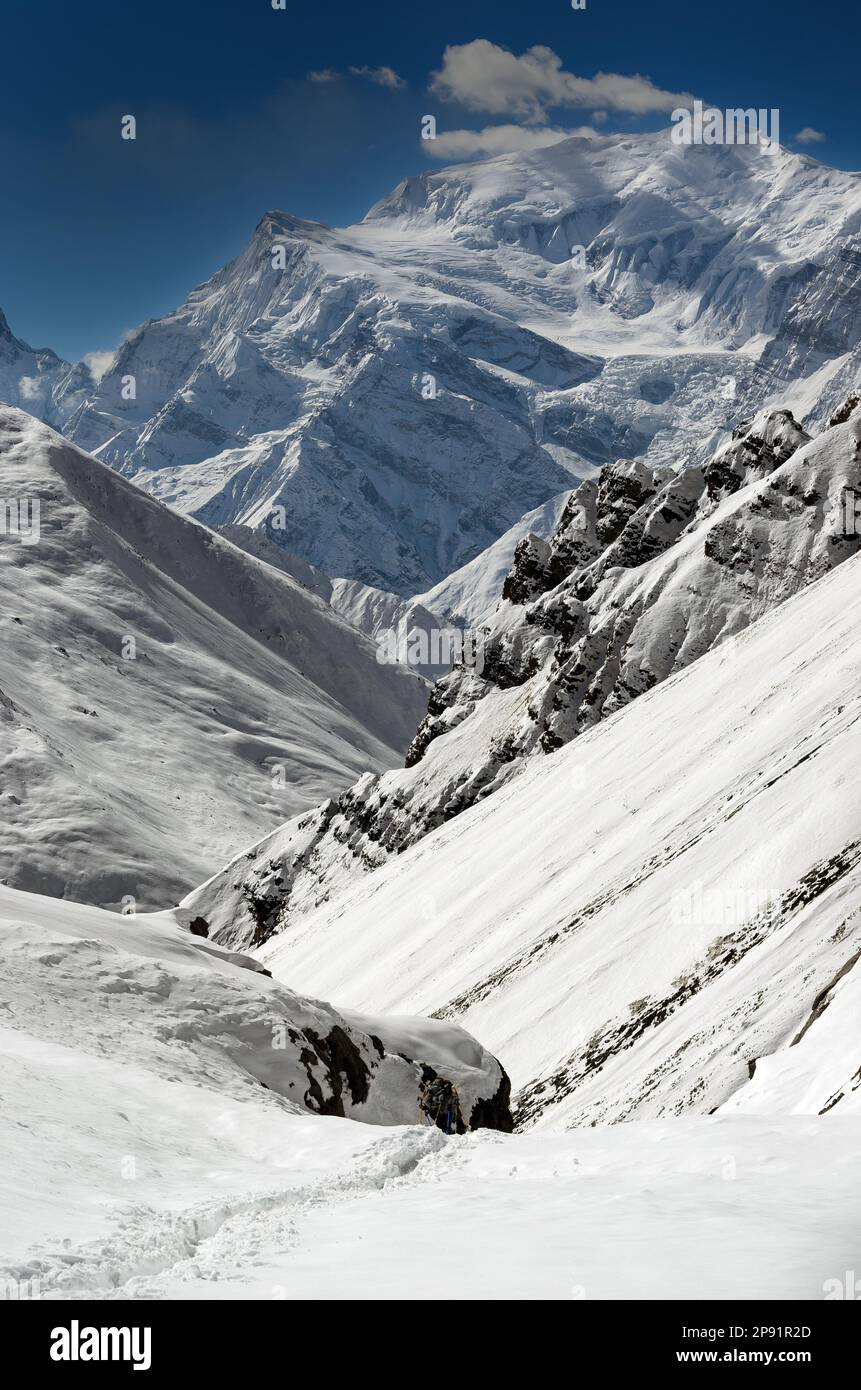 View of the Annapurna massif from Throng Base Camp. Annapurna Circuit ...