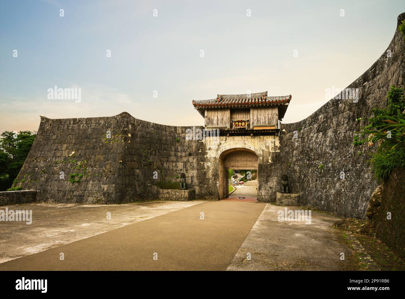 The first main gate of Shuri castle which the king and officers used ...