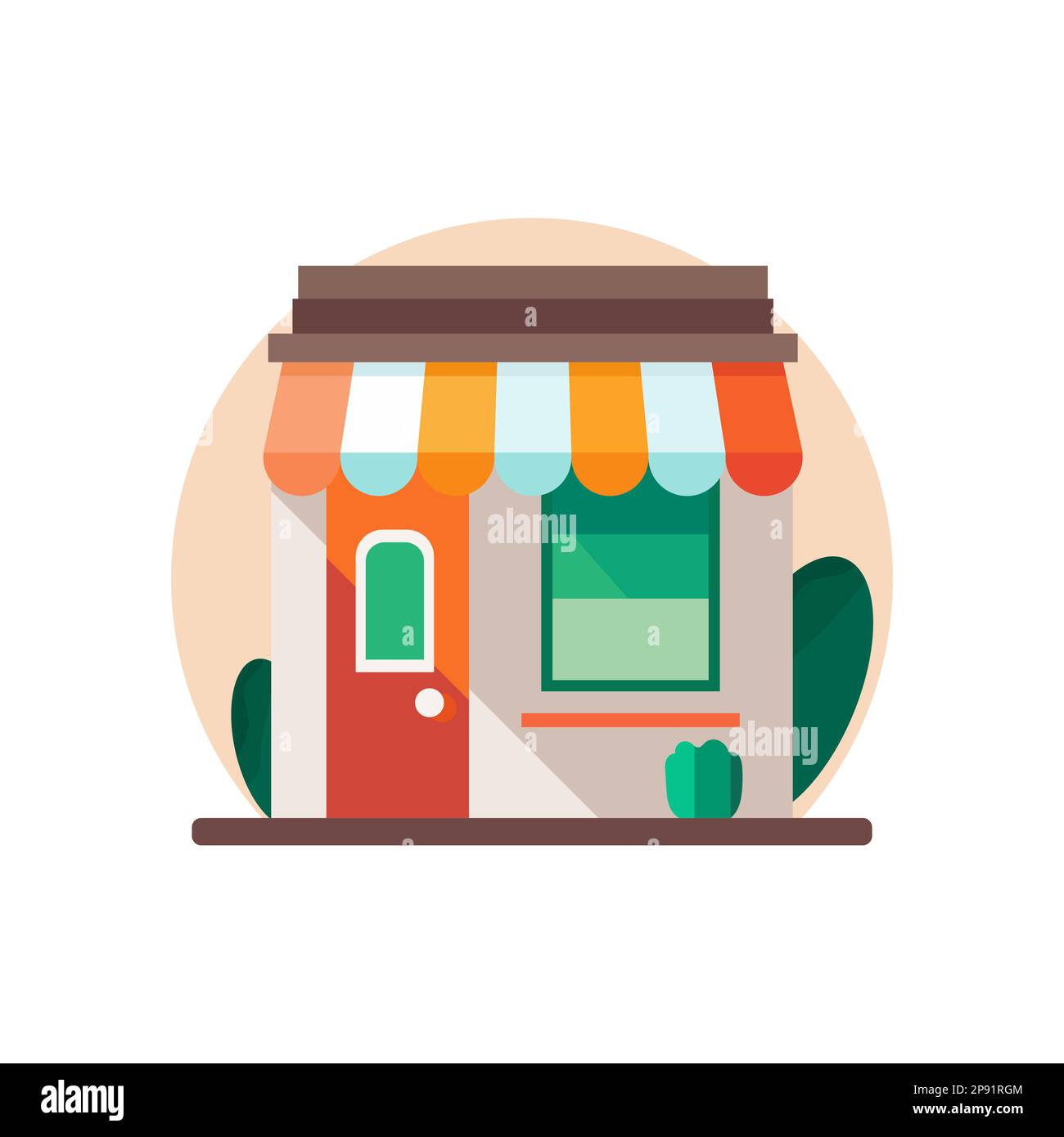 Shop icon on a white background. Flat design. Vector illustration Stock ...