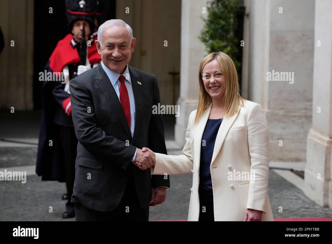 Italian Premier Giorgia Meloni and Israeli Prime Minister Benjamin ...