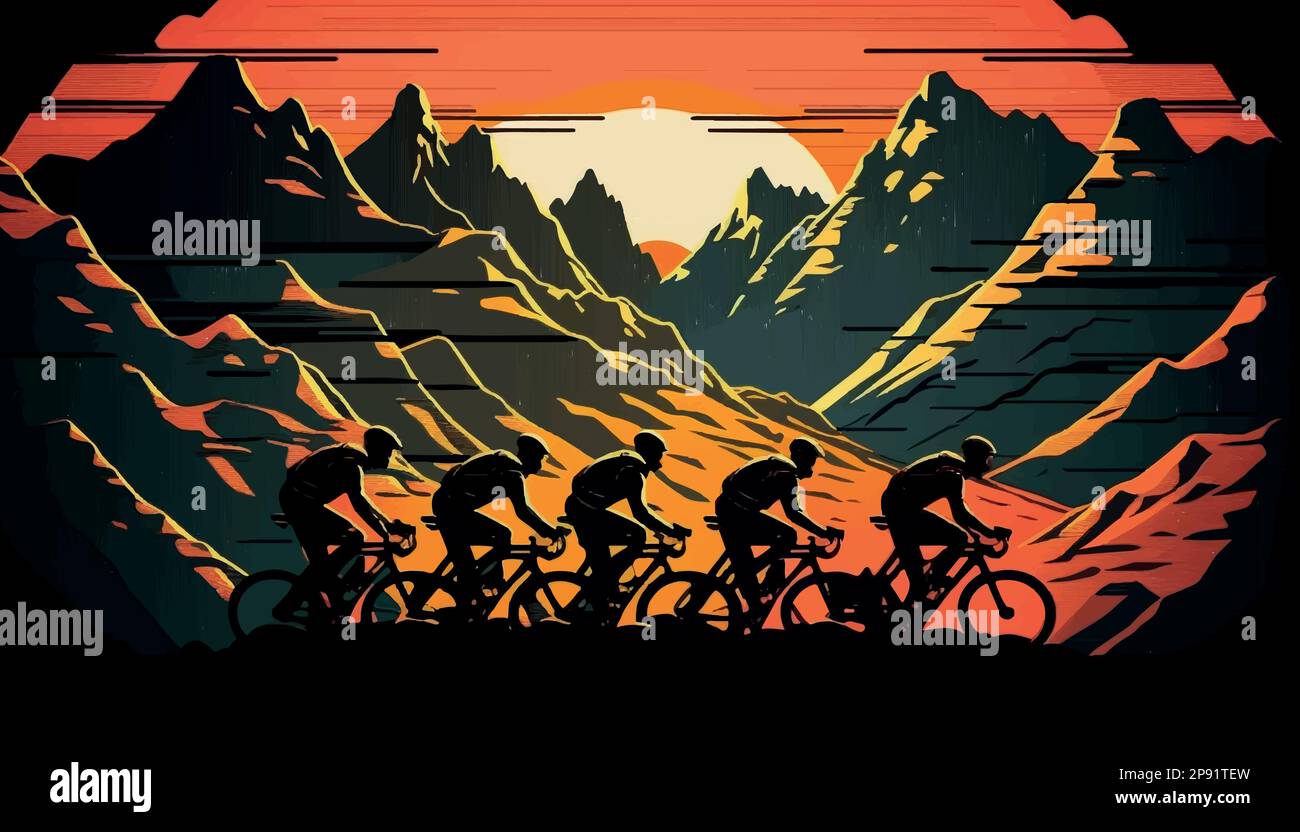 Cyclists in a Stock Vector Images - Alamy