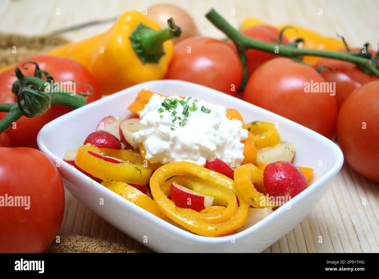 Paprika Salad With Radishes Stock Photo - Alamy
