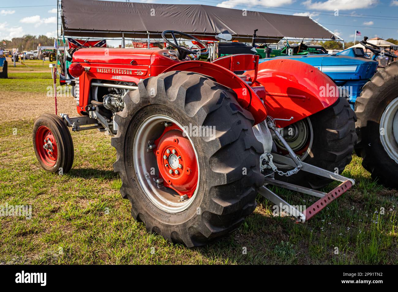 Fort Meade, FL - February 26, 2022: High perspective rear corner view ...
