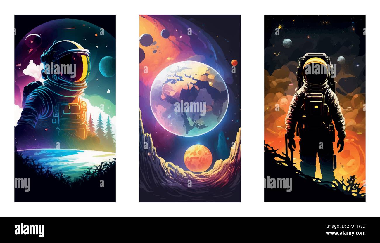 Retro space posters Cut Out Stock Images & Pictures - Alamy