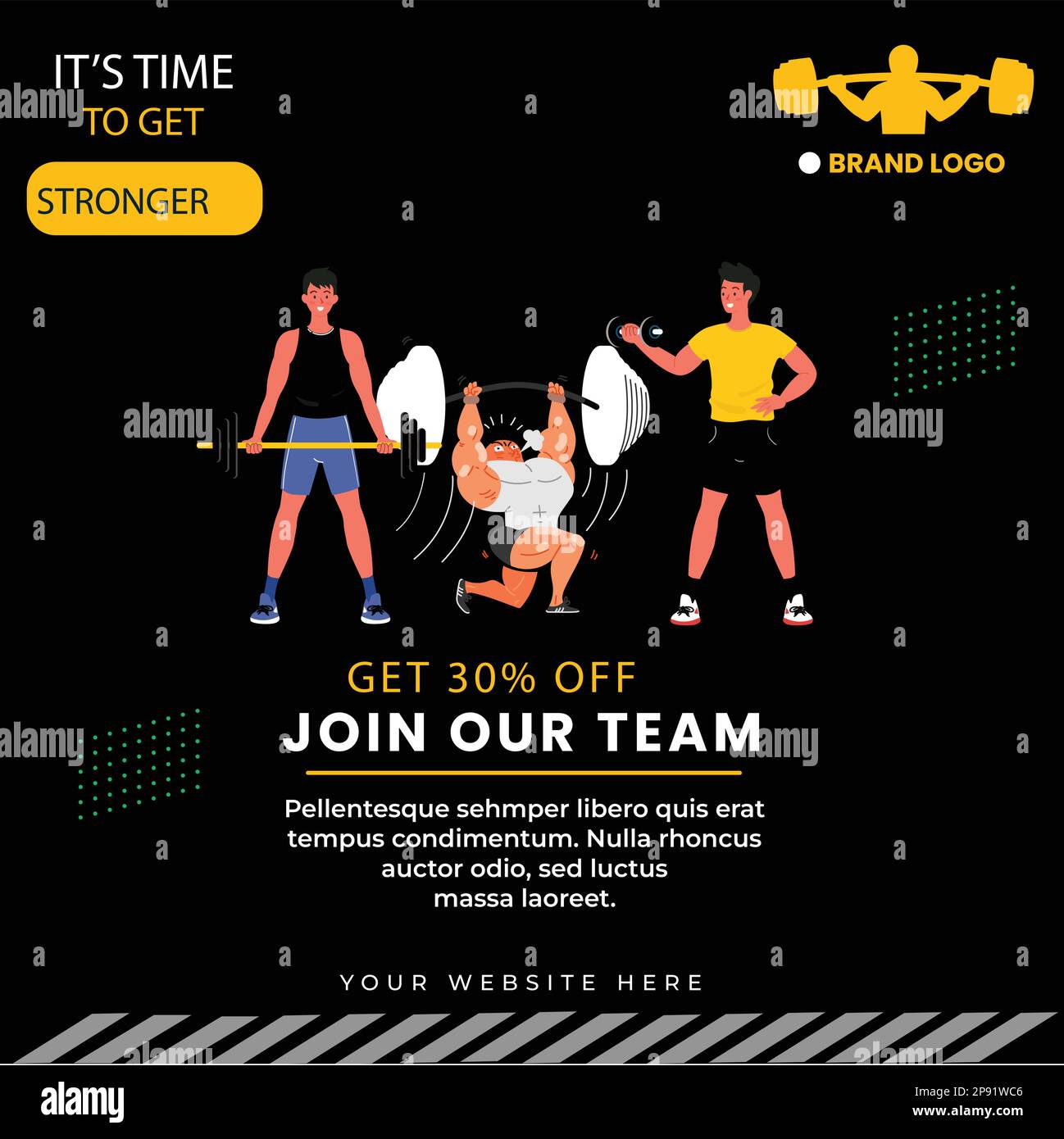 Fitness club ads with effect background, illustration Stock Vector ...