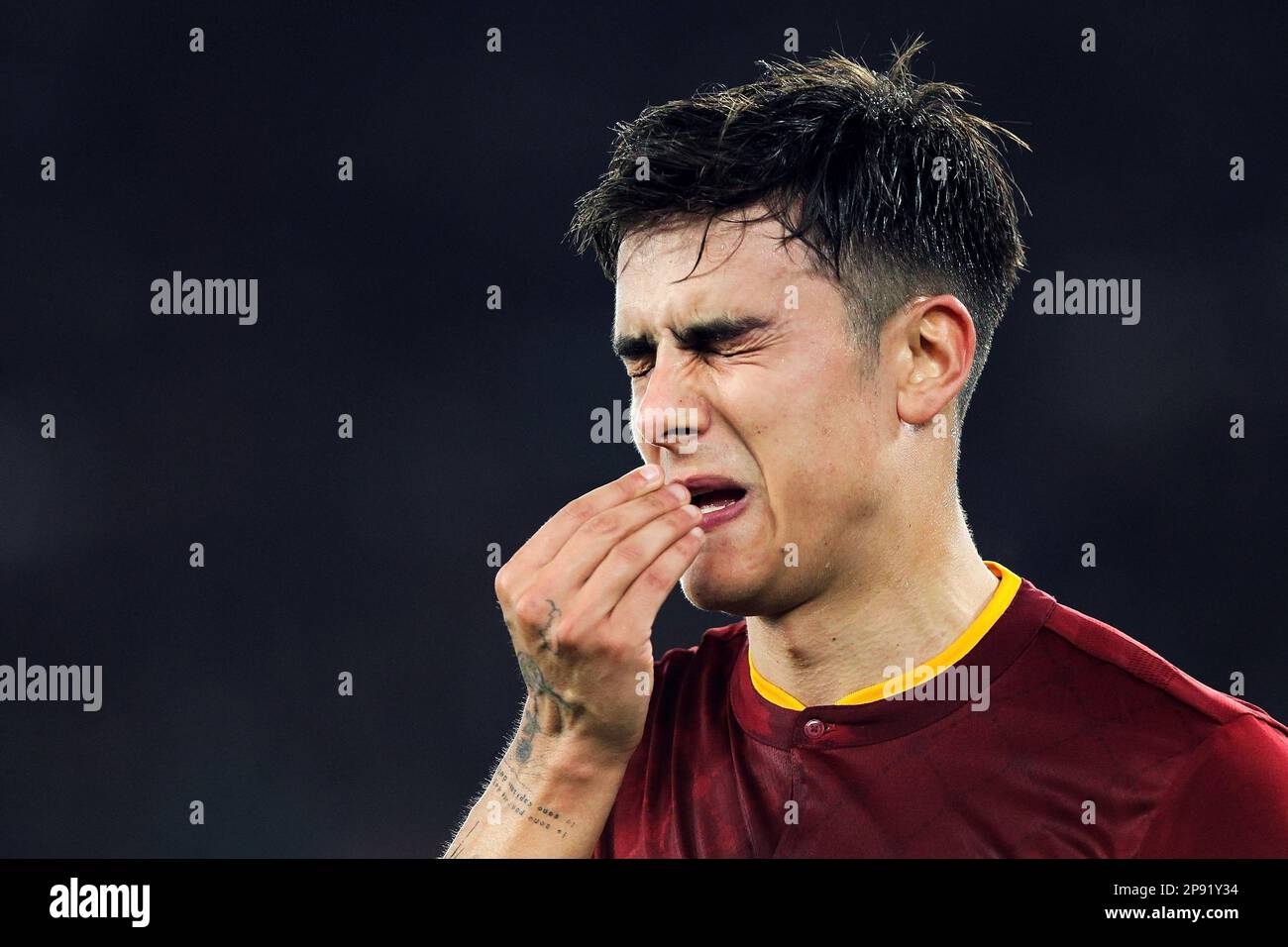 Rome, Italy - March 9, 2023, Rome, Italy - March 9, 2023, Paulo Dybala of Roma reacts during the ...